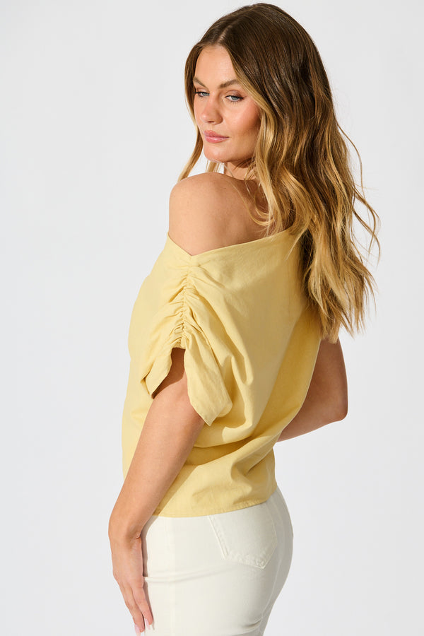 Golden Hour Off Shoulder Top in Butter Yellow Cotton – St Frock