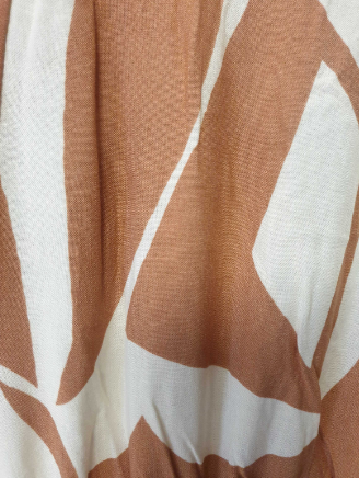Tan with Cream Geometric Print – St Frock