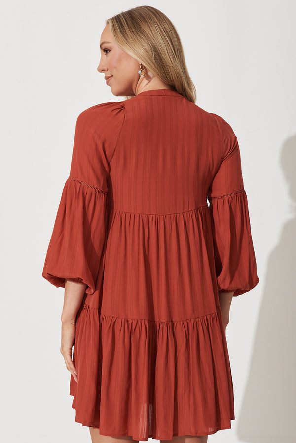 Tulip Smock Dress In Rust – St Frock