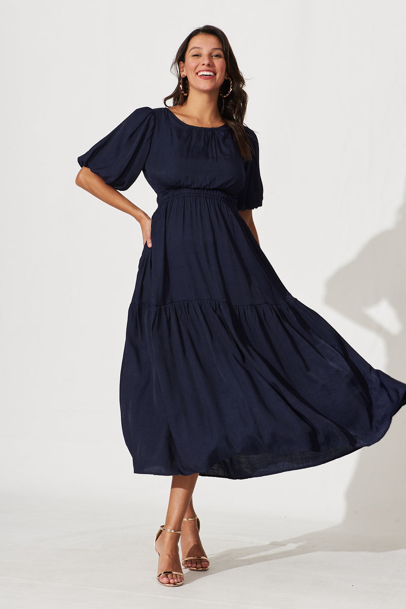 Stargazer Midi Dress In Navy – St Frock