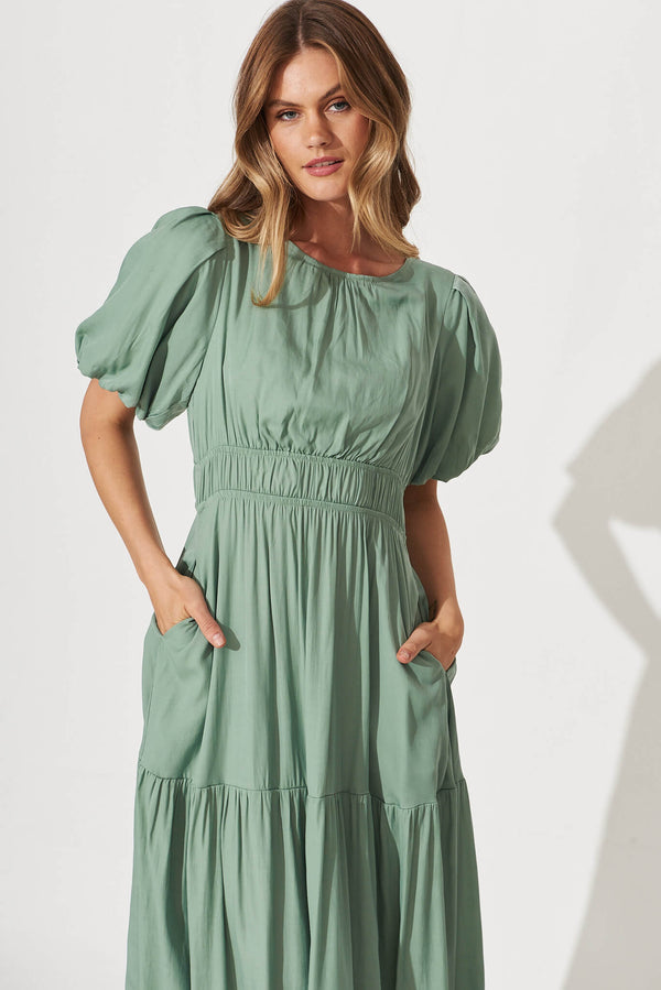 Stargazer Midi Dress In Green – St Frock