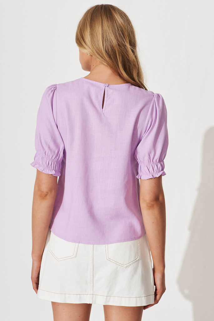 Melanie Top In Lilac Linen Blend – St Frock