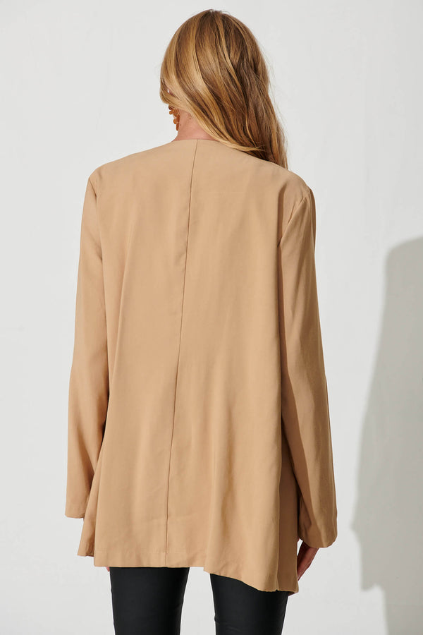 Maeva Waterfall Jacket In Beige – St Frock