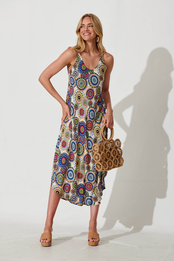 Two Of Us Midi Dress In Multi Spot Print – St Frock