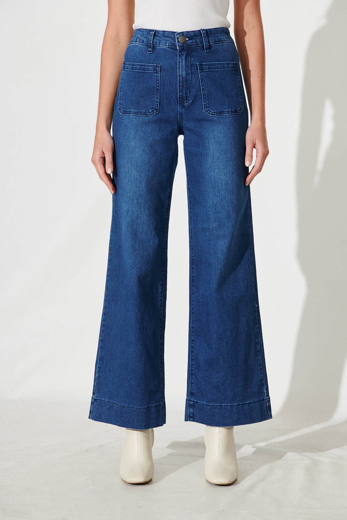 Juan High Rise Wide Leg Jean In Dark Blue Denim – St Frock