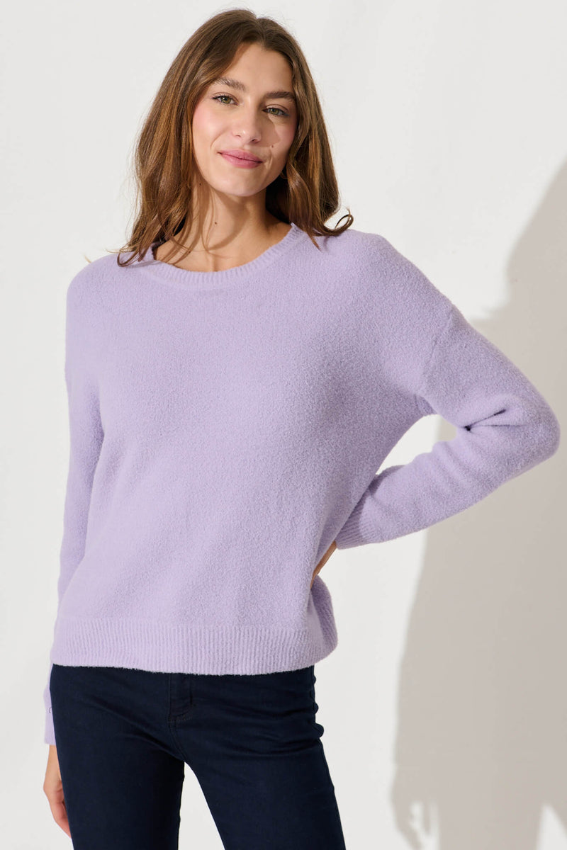 Nisha Fluffy Knit In Lilac Wool Blend – St Frock