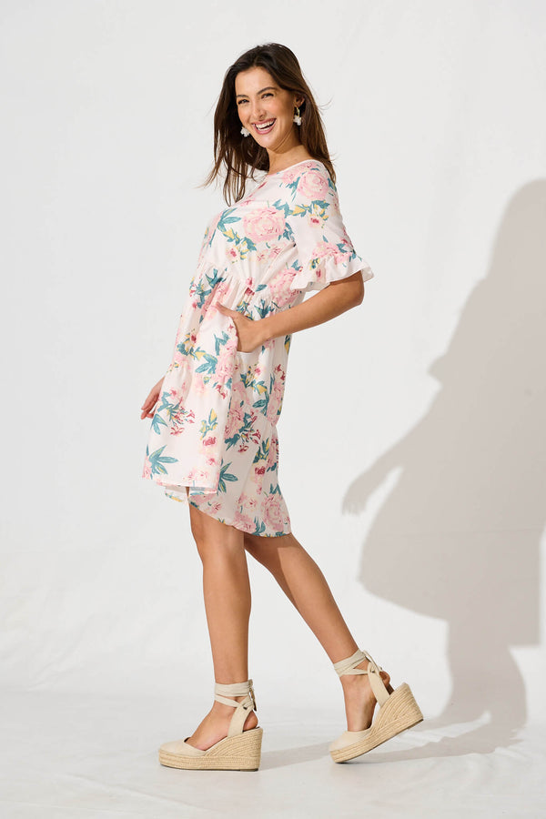 Corry Smock Dress In Pink Floral – St Frock