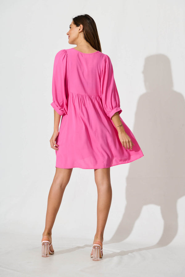 Spring Morning Smock Dress In Hot Pink – St Frock