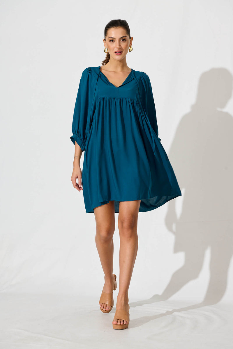 Spring Morning Smock Dress In Teal – St Frock