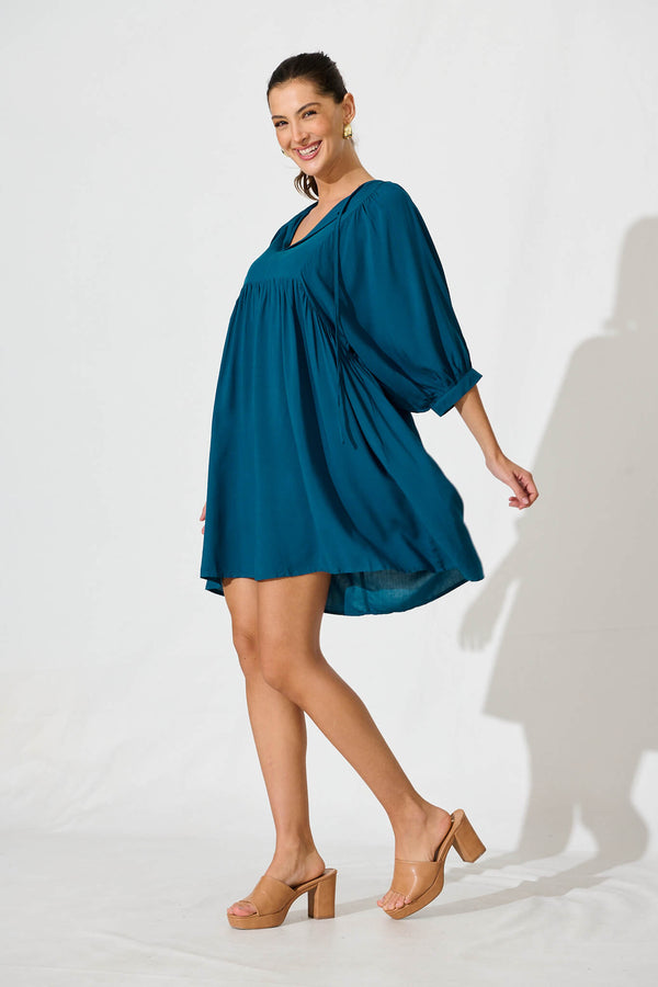 Spring Morning Smock Dress In Teal – St Frock