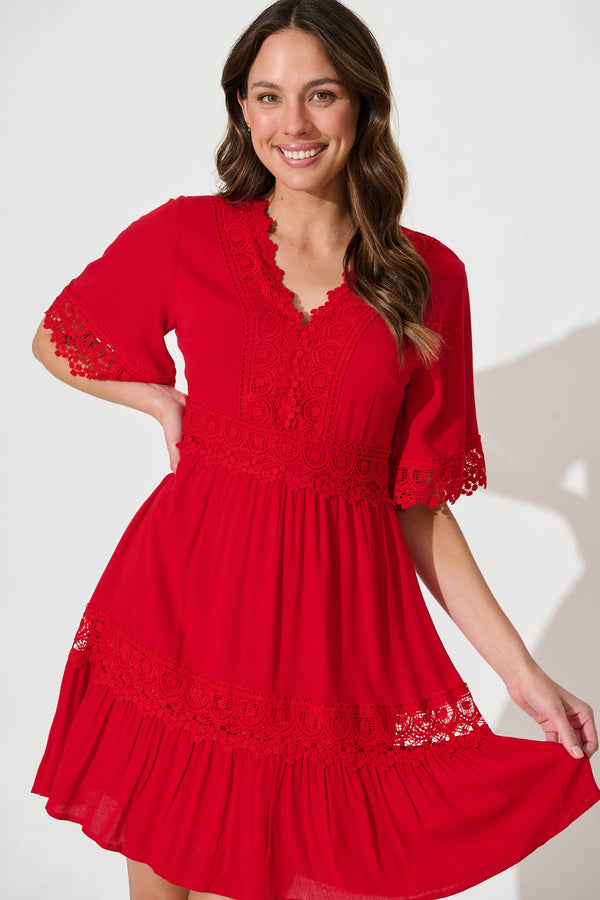 Macca Dress In Red – St Frock