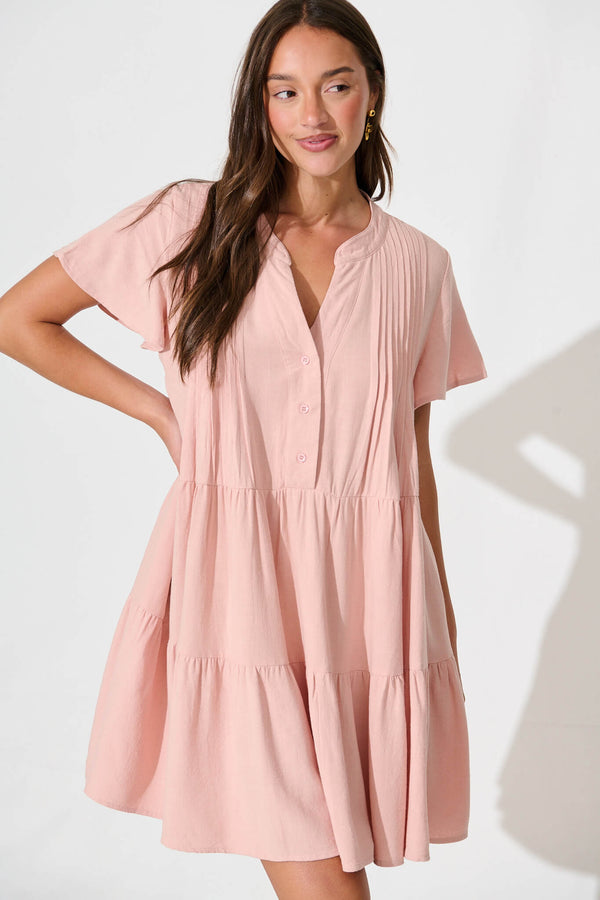 Your Love Smock Dress in Blush Linen Blend – St Frock