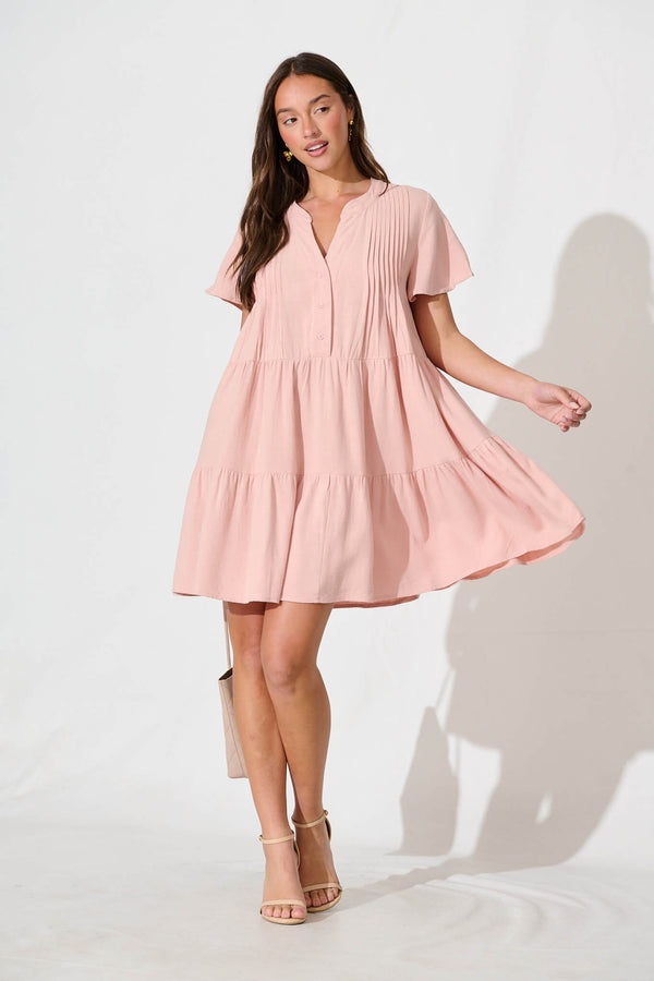 Your Love Smock Dress in Blush Linen Blend – St Frock