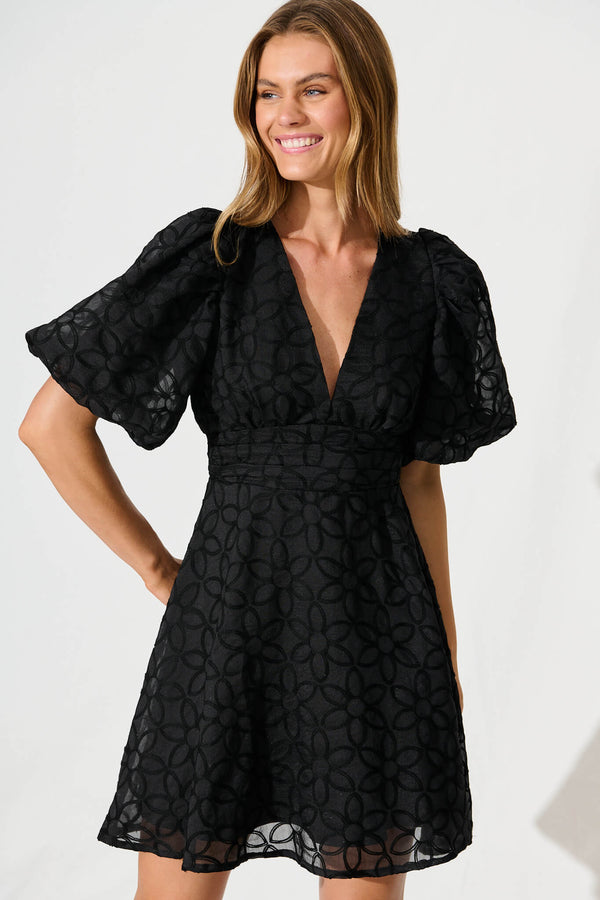 Leoni Dress In Black Organza – St Frock