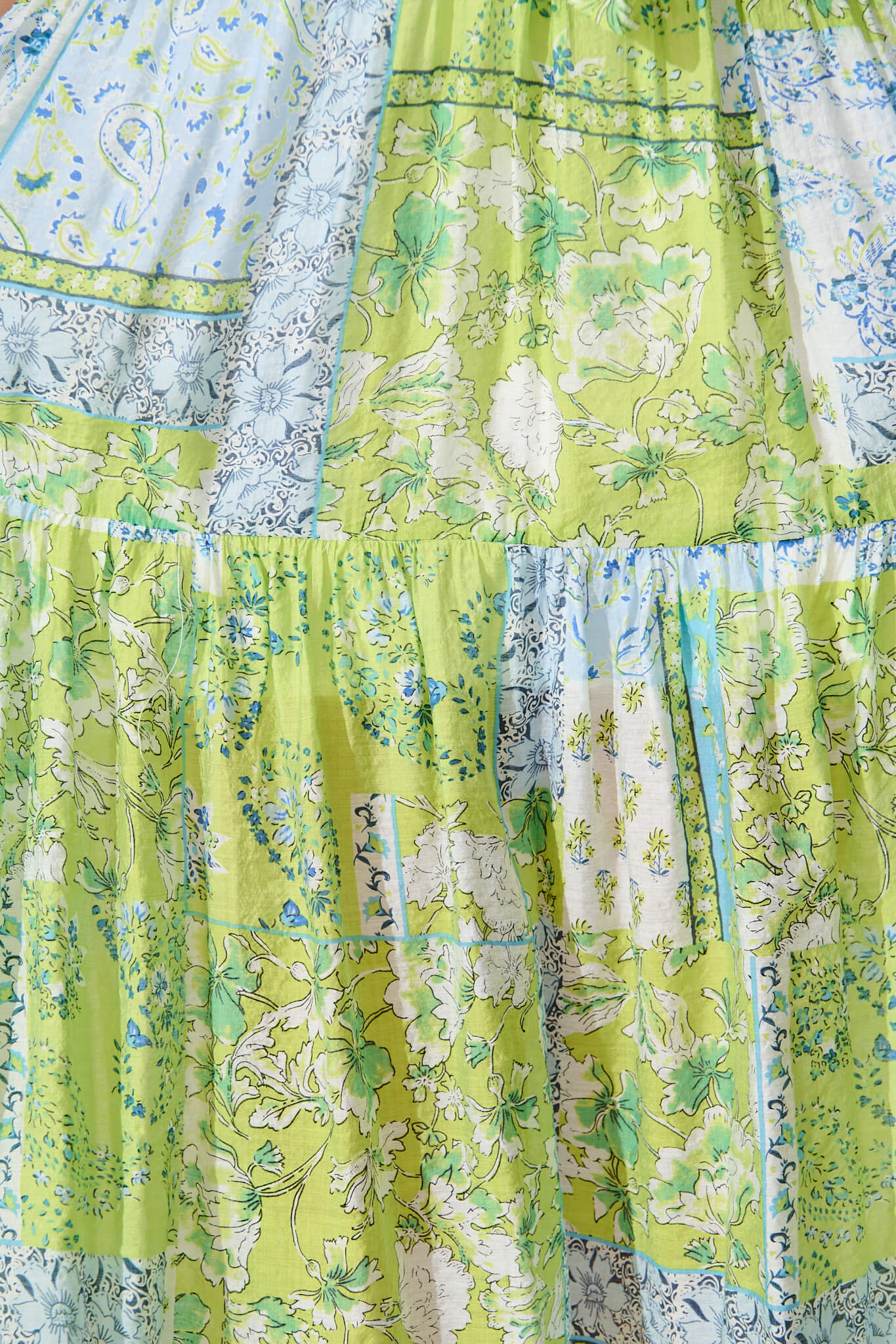 Besiana Midi Halter Neck Dress in Green Multi Patchwork – St Frock