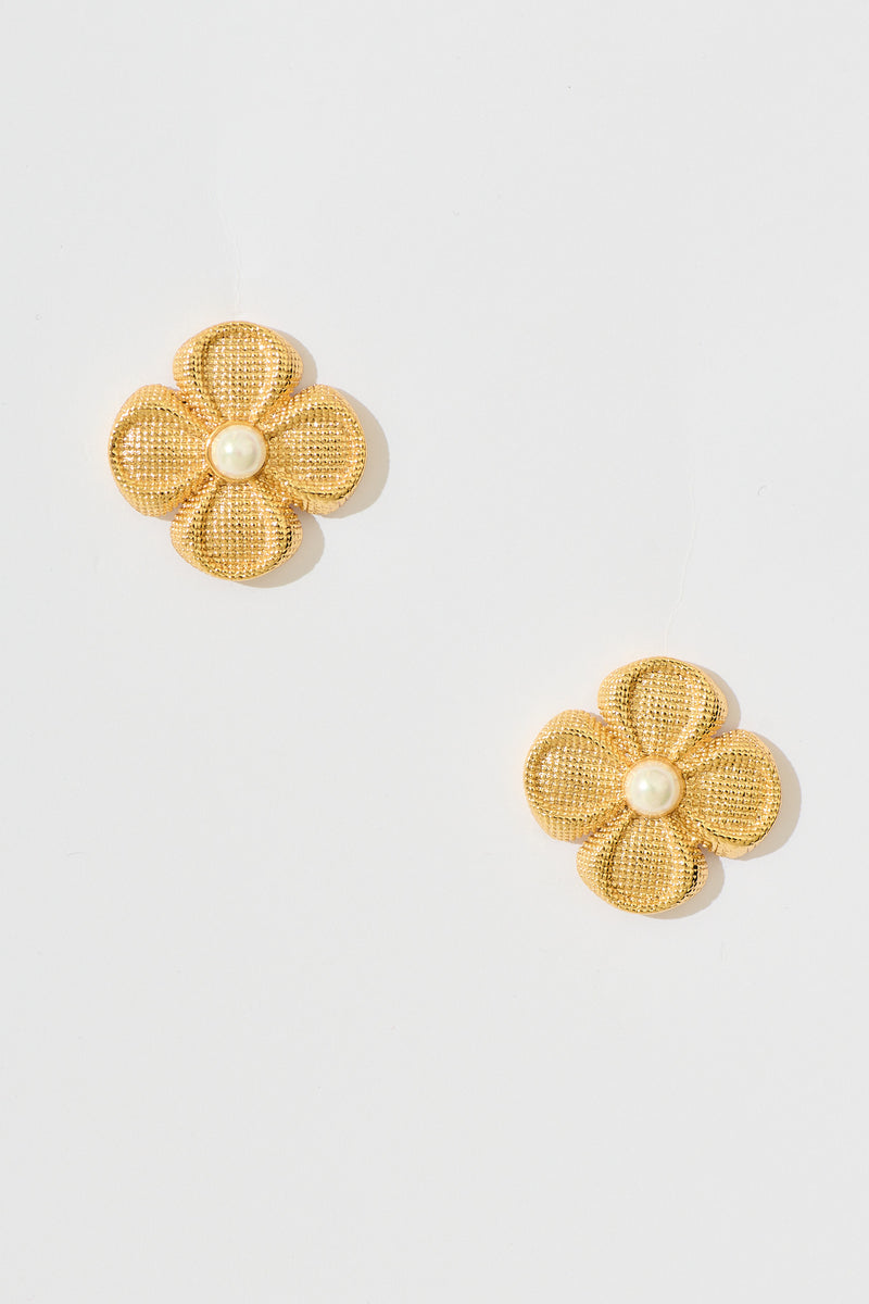 Stephy Flower Earrings in 18K Gold Plated – St Frock