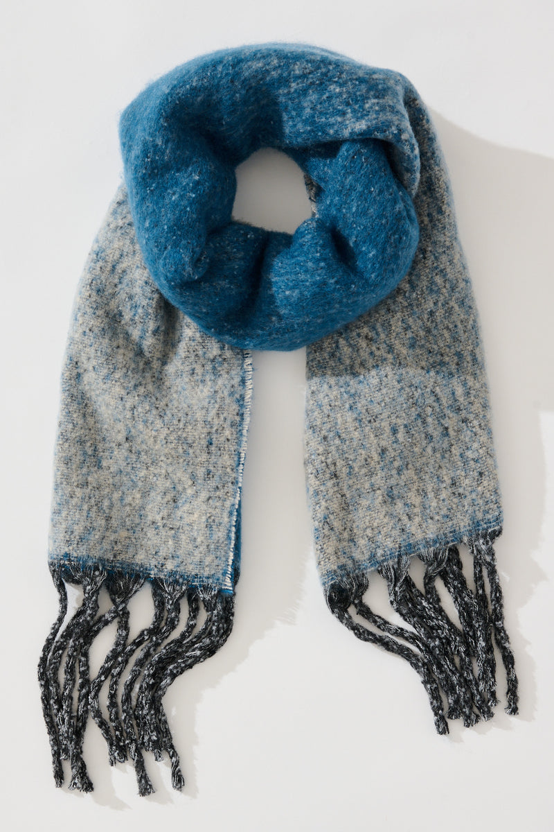 Emery Knit Scarf in Multi Blue Ombre – St Frock