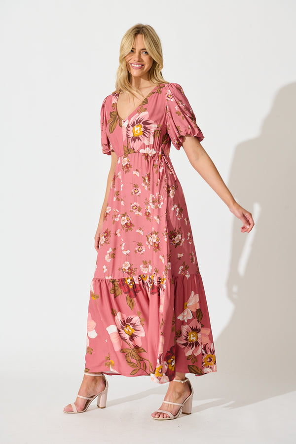 Wildflower Maxi Dress In Pink Floral St Frock