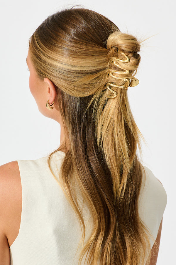 Alanis Hair Claw in Gold – St Frock