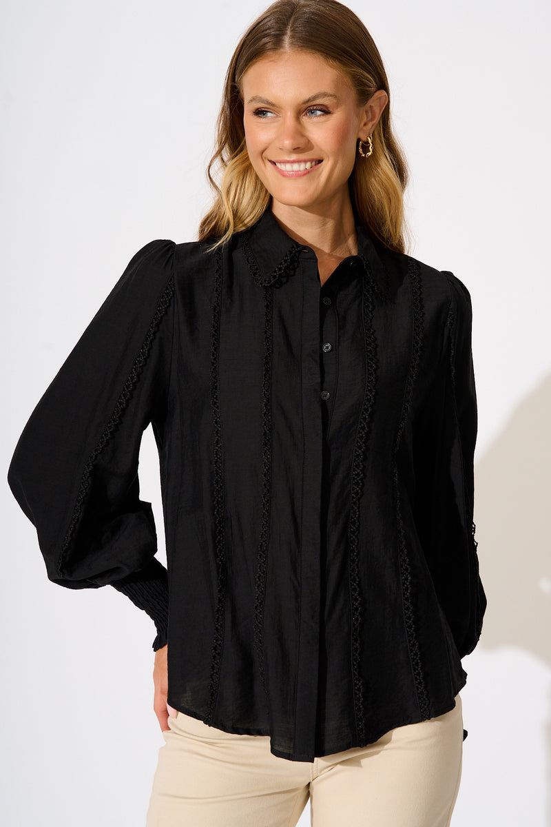 Farah Shirt in Black – St Frock