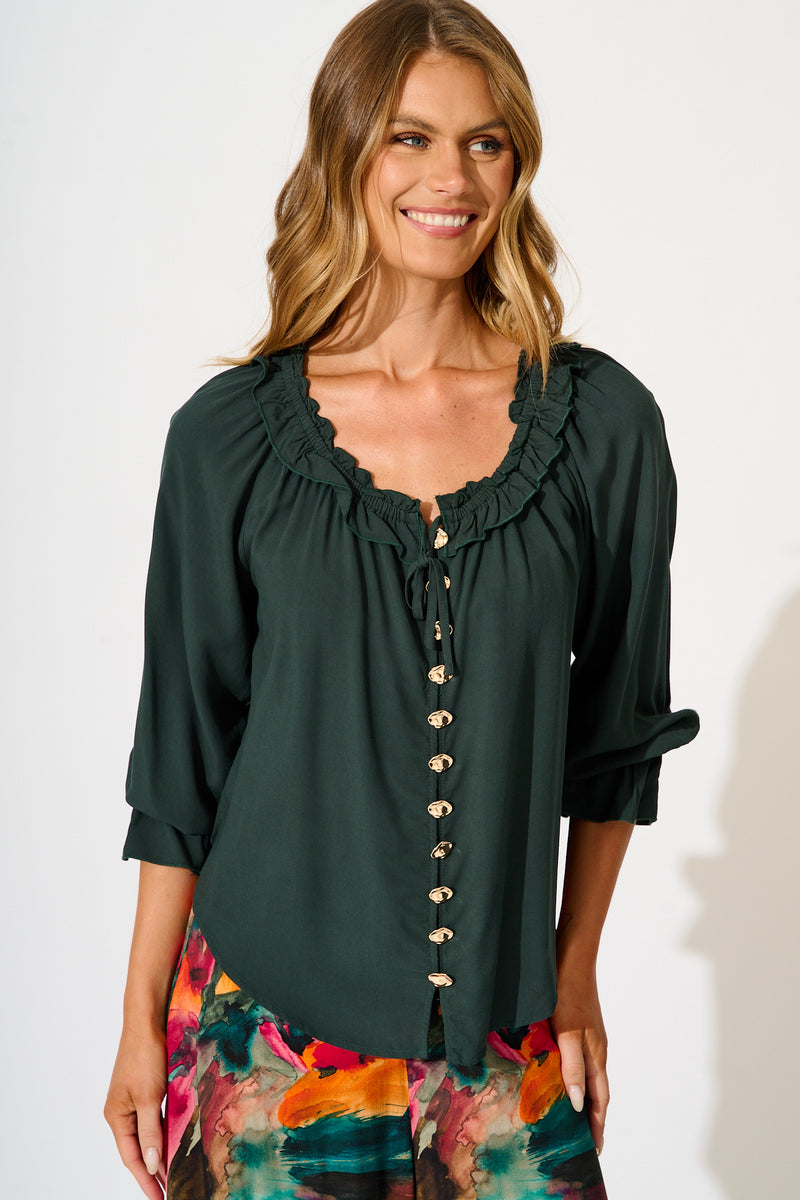 Painted Allure Top in Emerald – St Frock