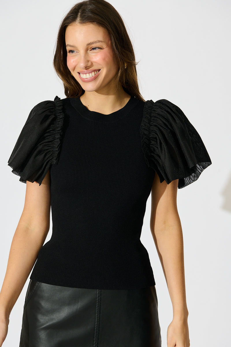 Fly Away Knit Top in Black – St Frock