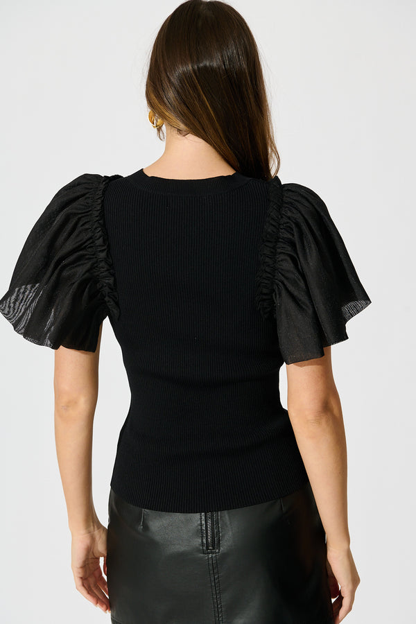 Fly Away Knit Top in Black – St Frock