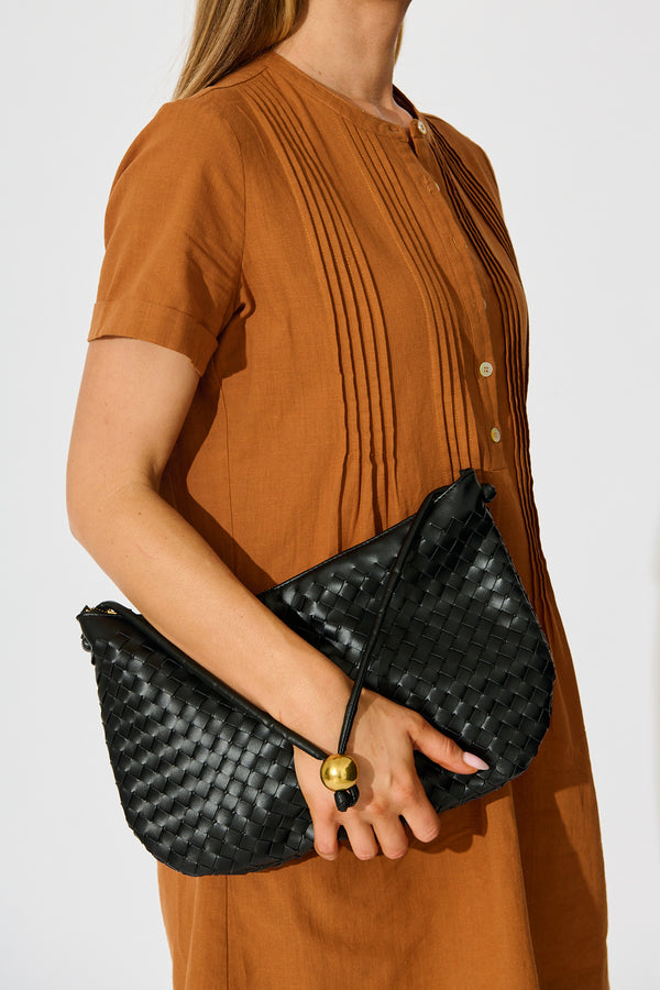 Esther Shoulder Bag in Black PU – St Frock
