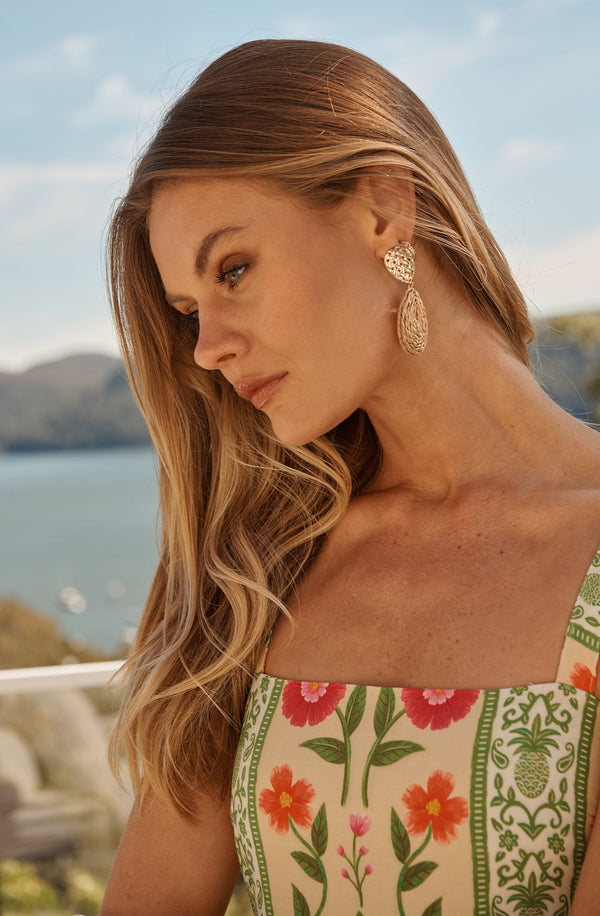 Sara Drop Earrings in Natural Rattan – St Frock