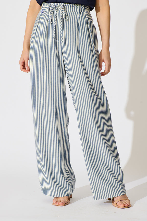 Amoura Pant in Blue Stripe | St Frock