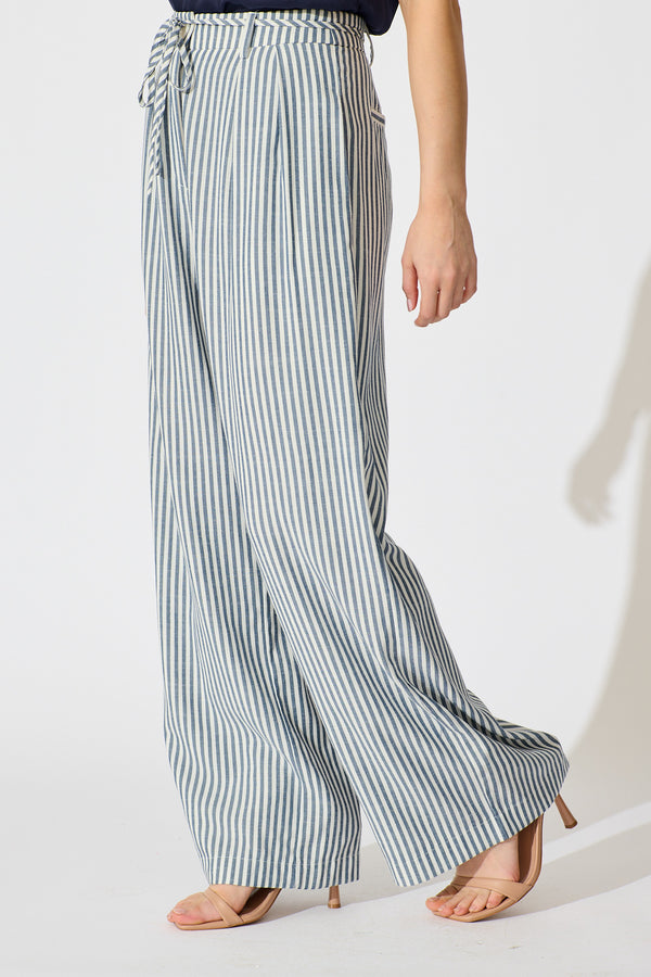 Amoura Pant in Blue Stripe | St Frock