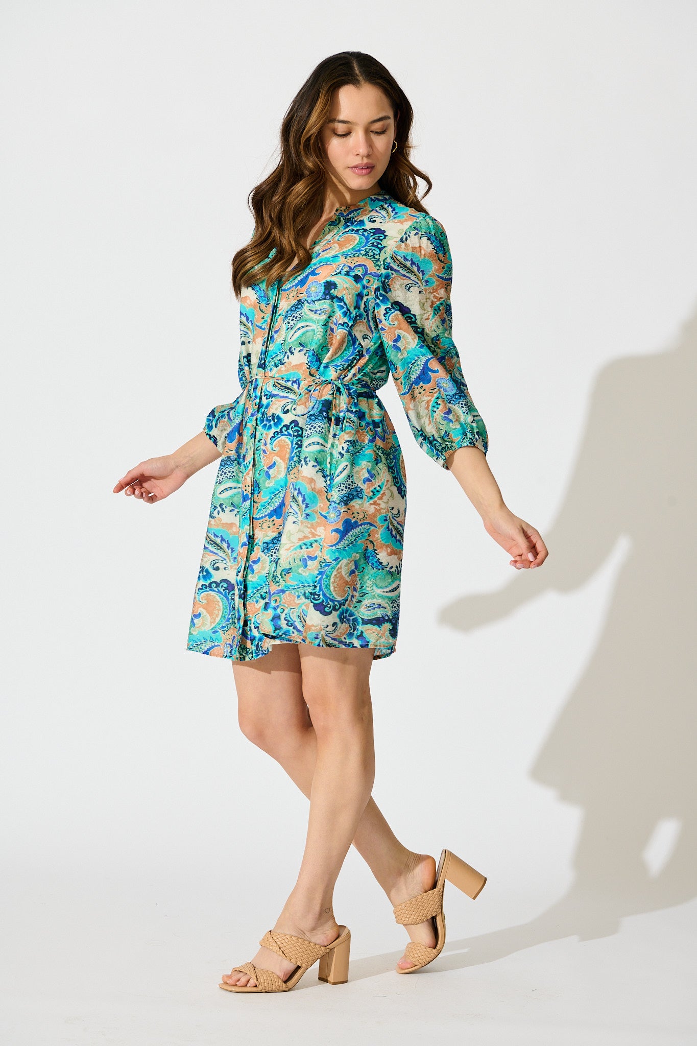 Rochella Dress in Green Multi Print | St Frock
