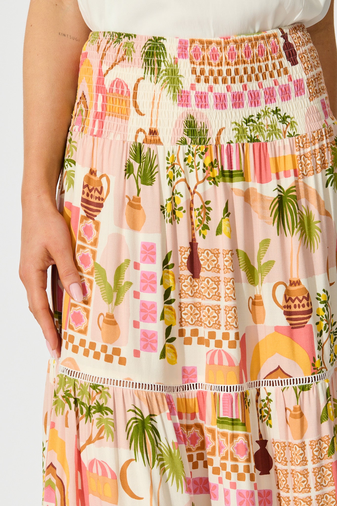 Ariza Maxi Skirt in Multi Print | St Frock