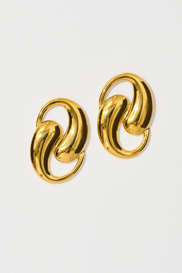 Lucia Interlink Earrings in 18K Gold Plated | St Frock