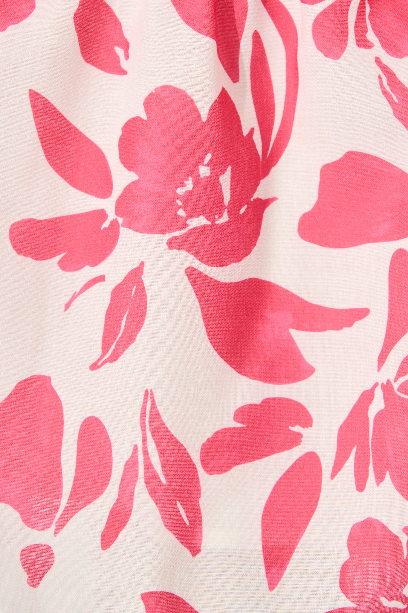 Emiliana Dress – White Pink Floral Linen Blend | St Frock