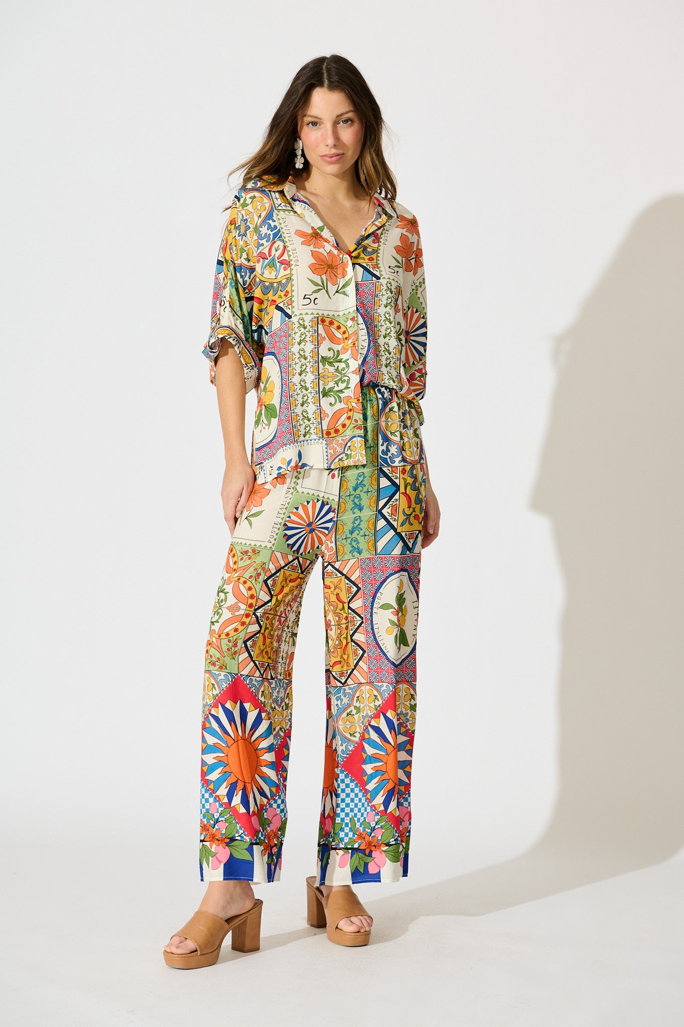 Sundial Shirt – Multi Tile Print | St Frock