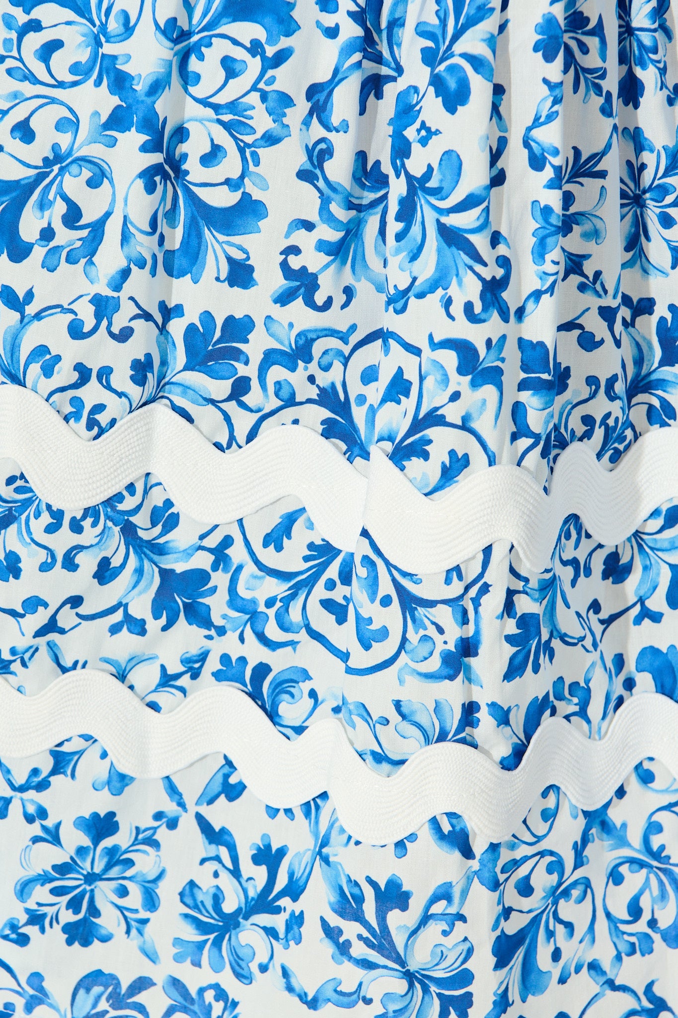 Janella Midi Dress – White with Blue Cotton | St Frock
