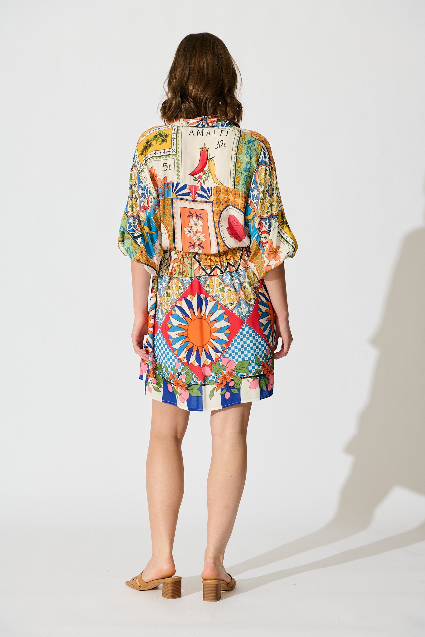 Garden Of Tiles Shirt Dress – Multi Tile Print | St Frock