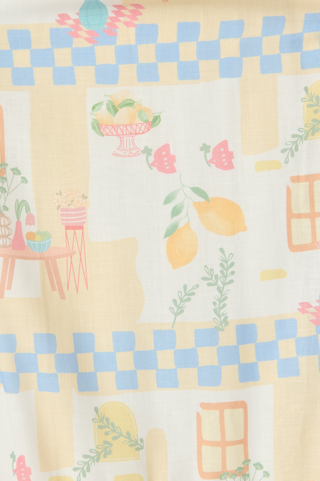 Calli Midi Sundress in Yellow Multi Lemon Linen Blend – St Frock
