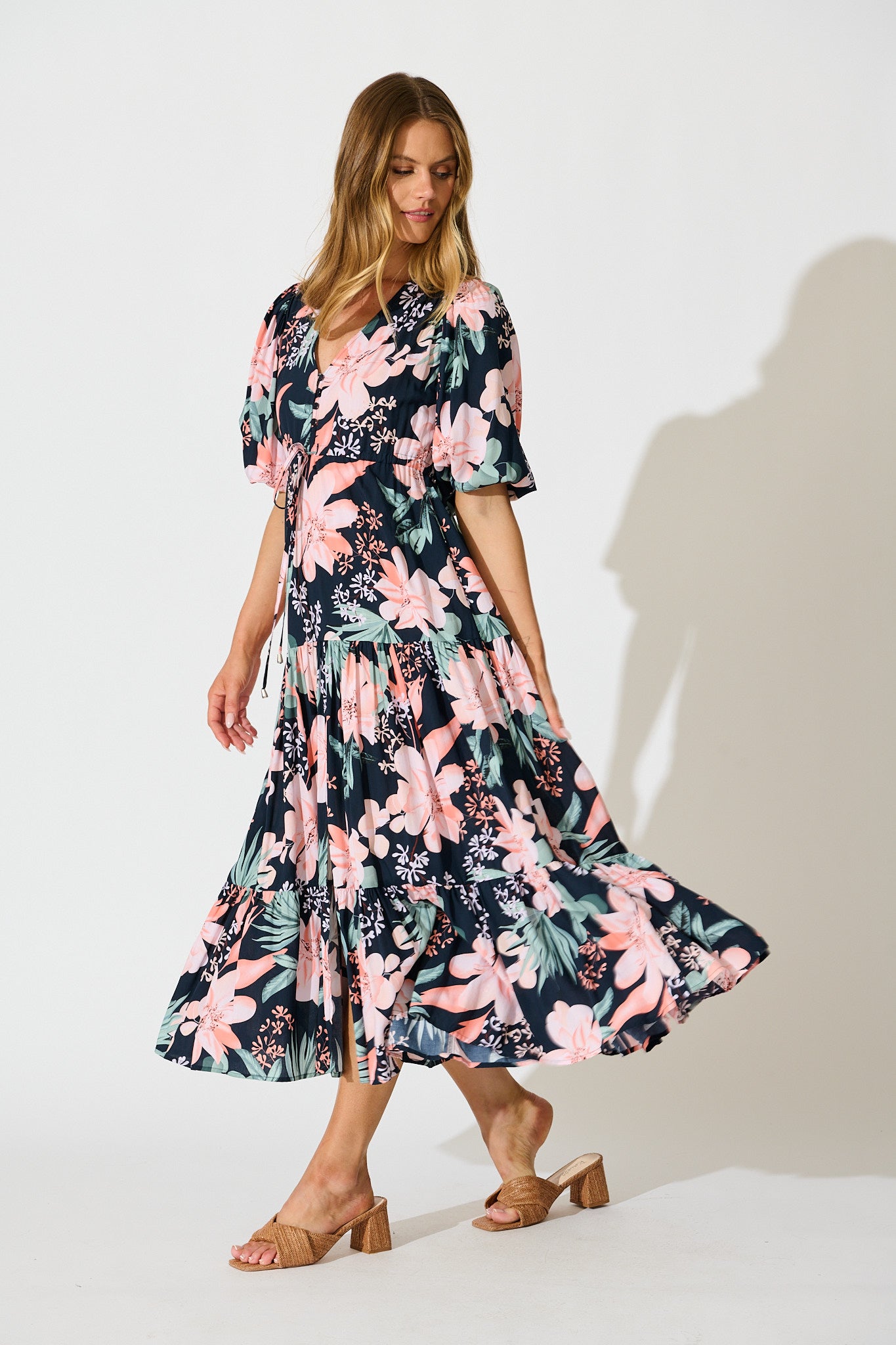 Carwen Maxi Dress – Navy Multi Floral | St Frock