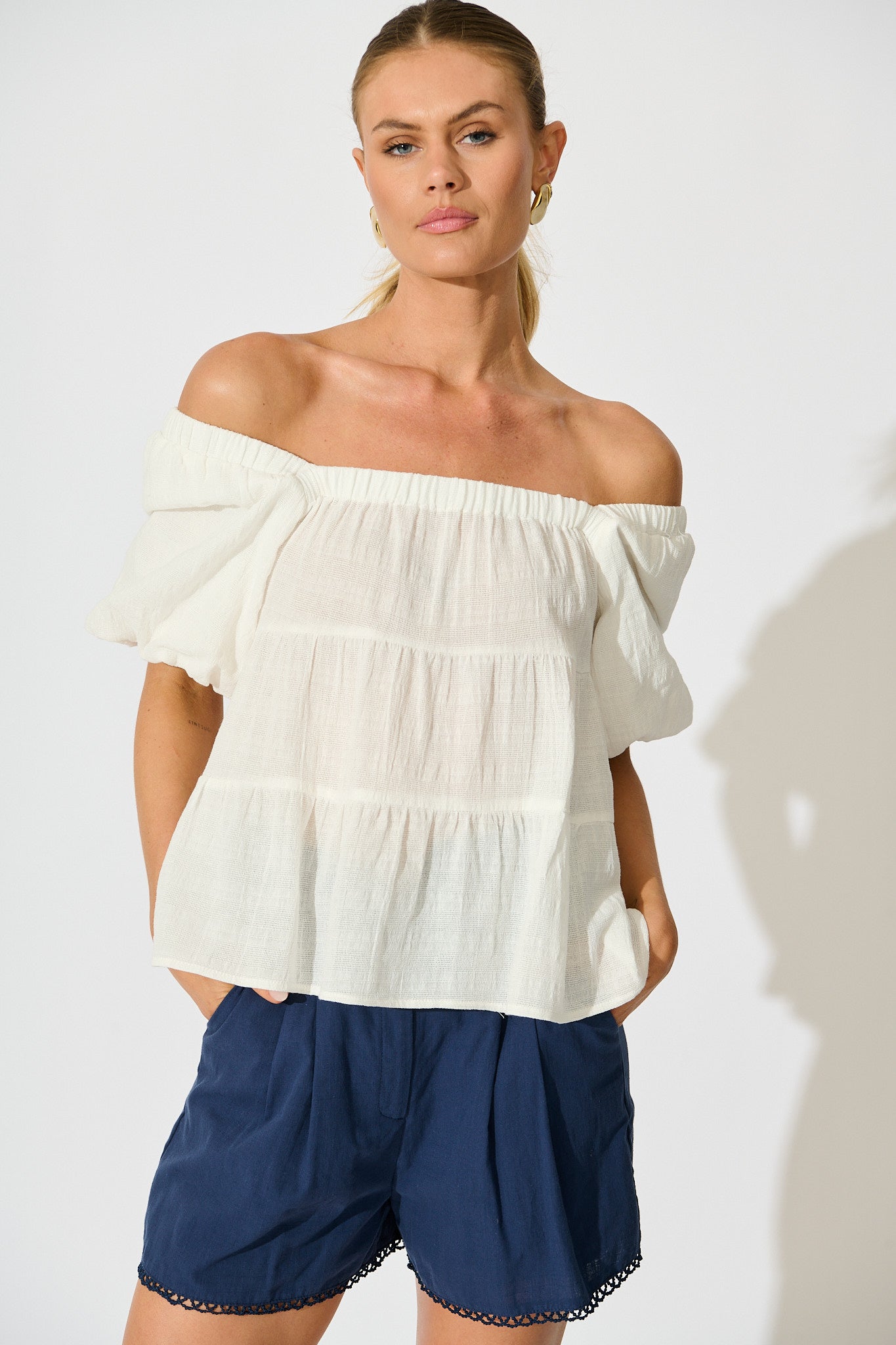 Carlene Top in White Cotton | St Frock