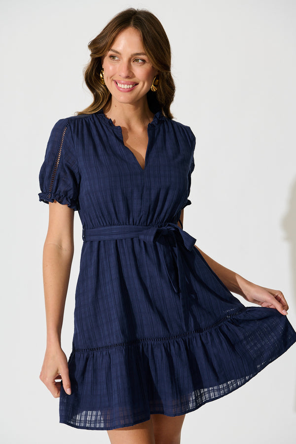 Jessalyn Dress in Navy Cotton | St Frock