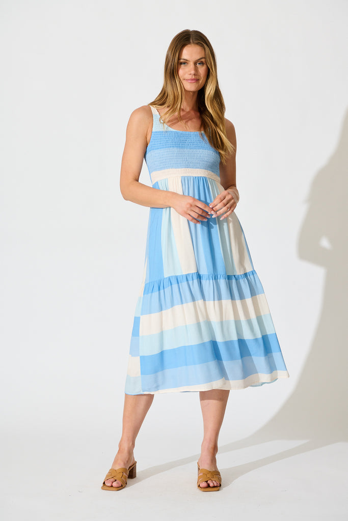 Caribbean Midi Dress In Green Cotton Linen – St Frock