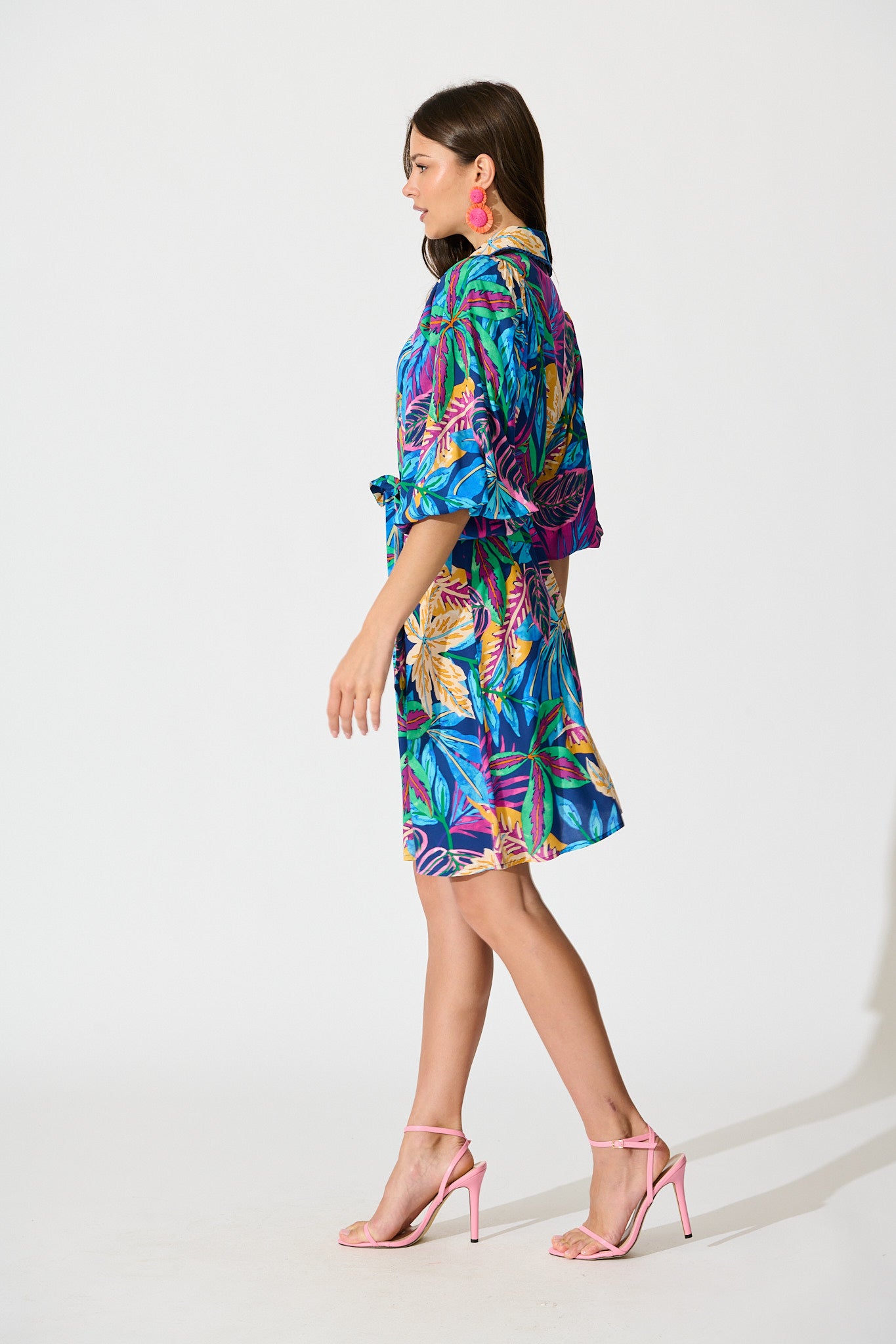 Robilyn Shirt Dress in Blue Multi Print | St Frock – St Frock