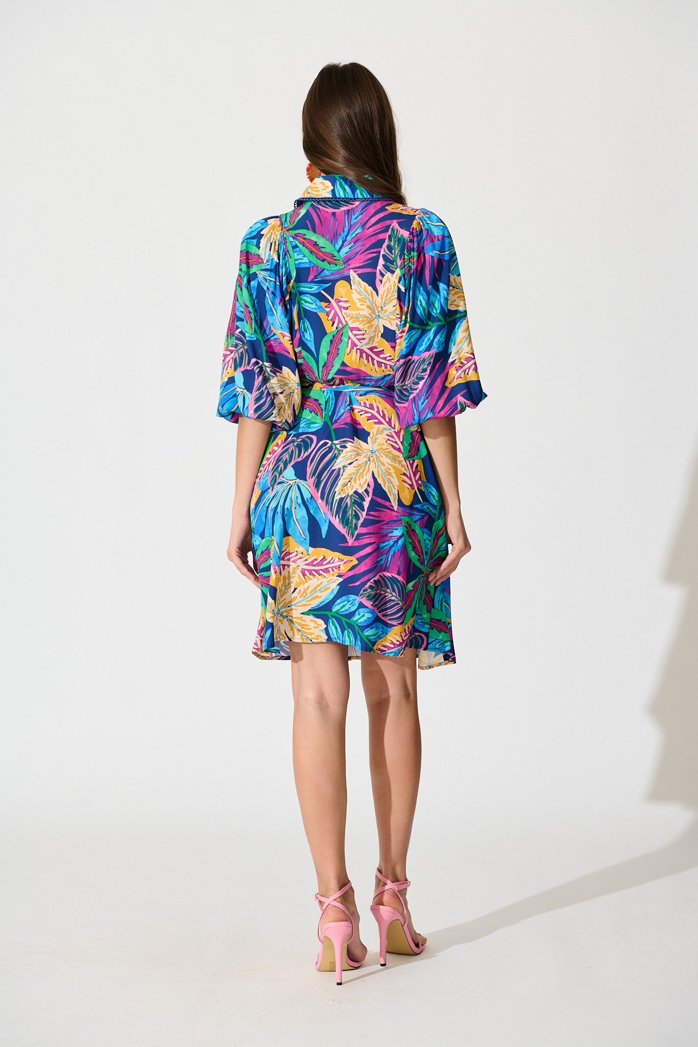 Robilyn Shirt Dress in Blue Multi Print | St Frock – St Frock