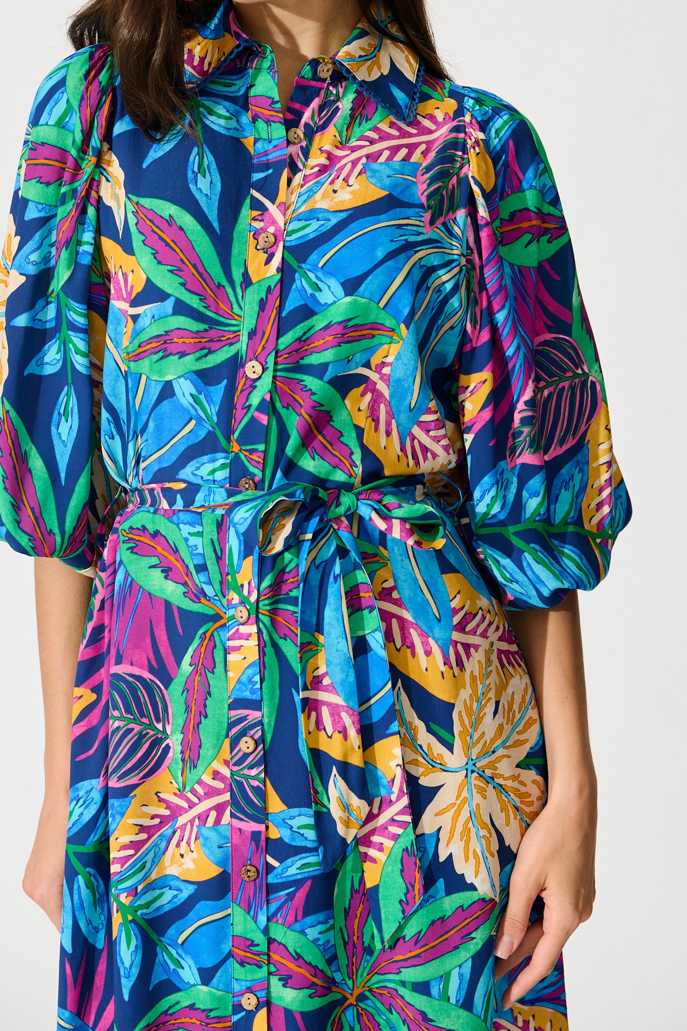 Robilyn Shirt Dress in Blue Multi Print | St Frock – St Frock