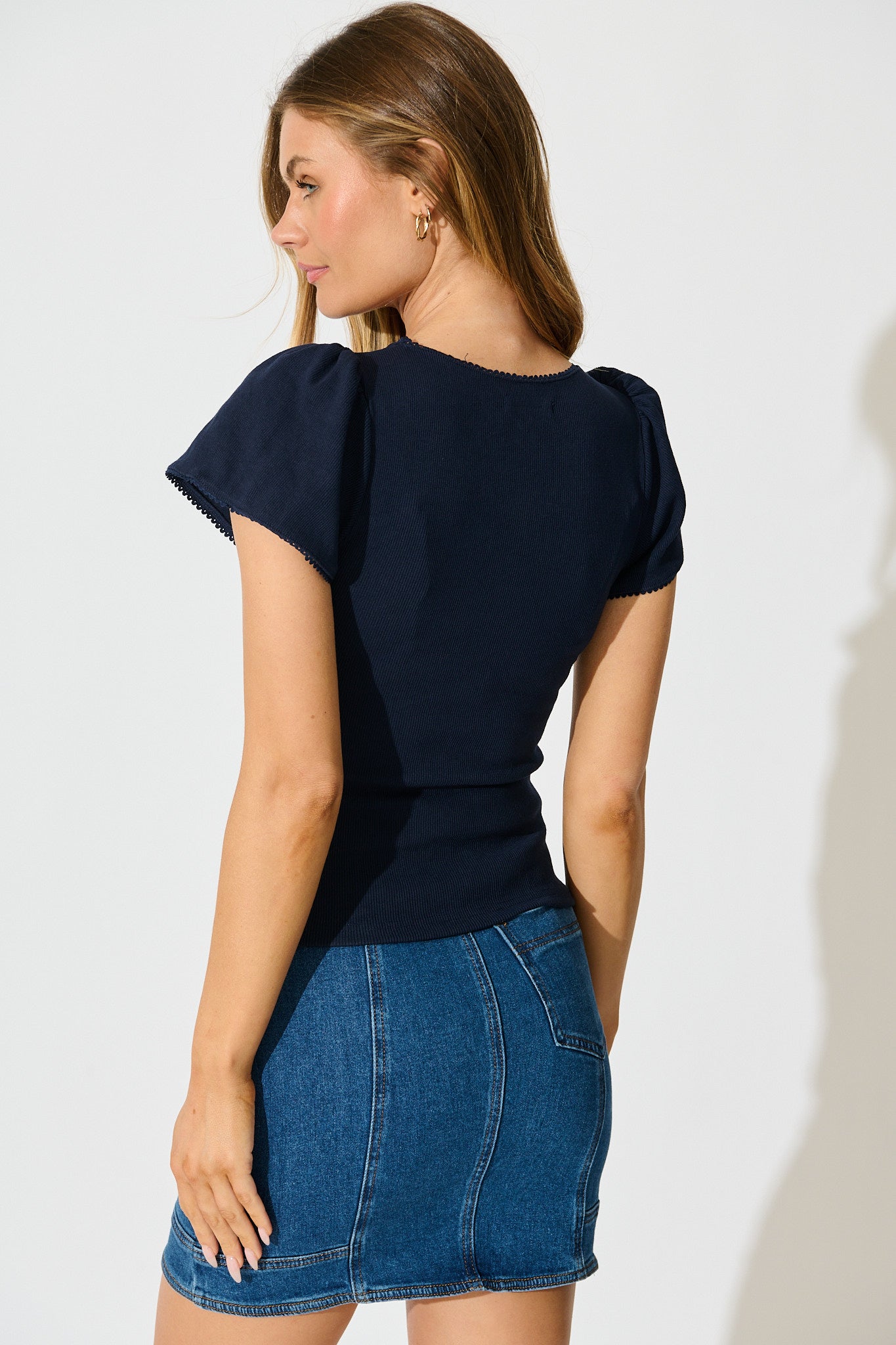 Marsha Top in Navy Cotton – St Frock