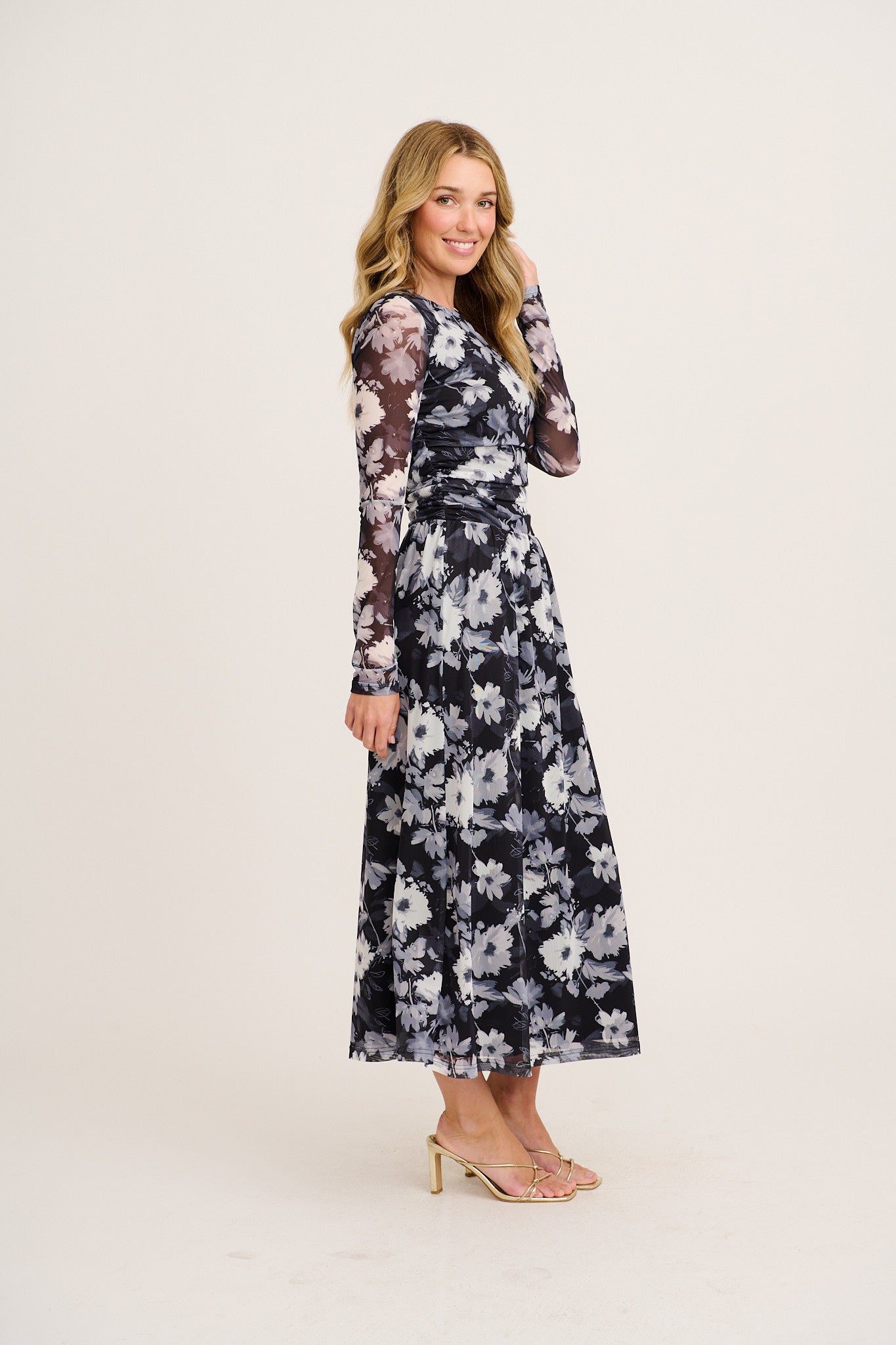 Imagine It Maxi Dress Black White Floral | St Frock