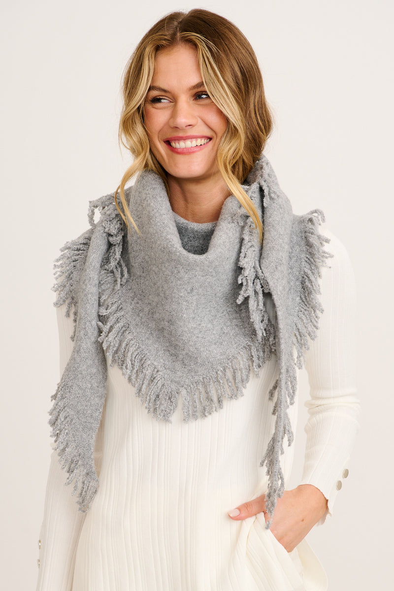 Ariella Triangle Knit Scarf Charcoal | St Frock