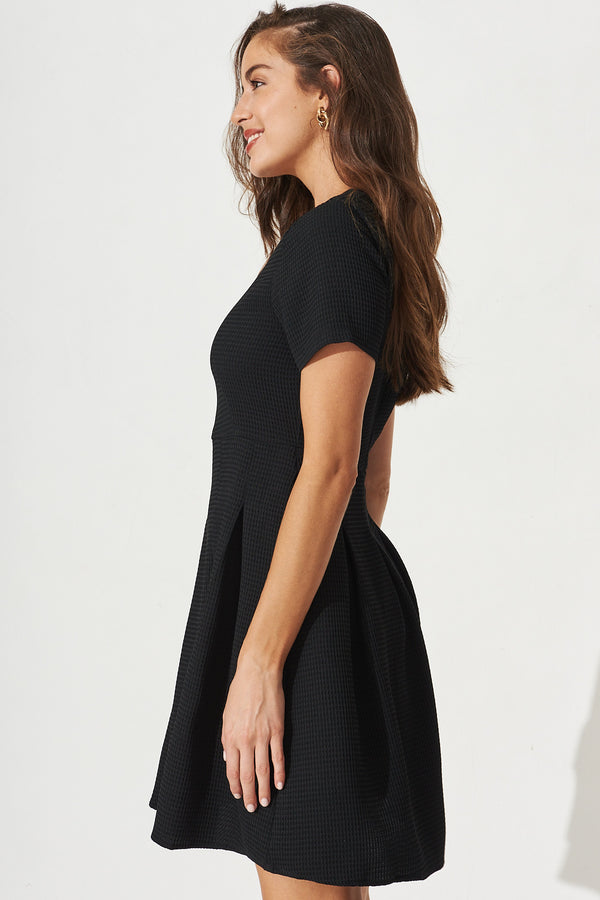 Elizabeth Dress In Textured Black – St Frock